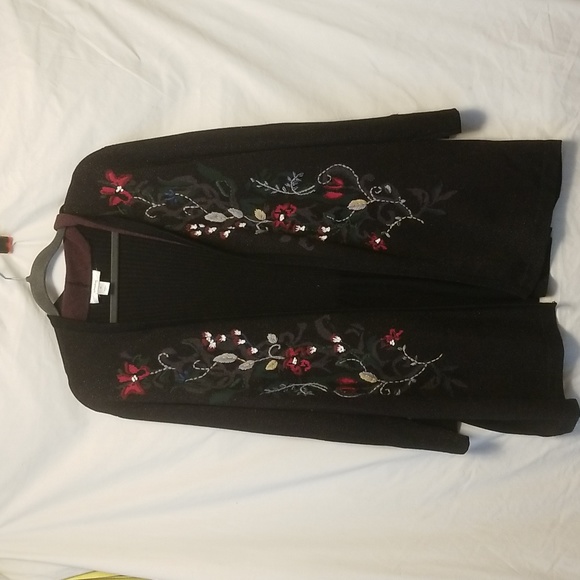 CJ Banks | Sweaters | Cj Banks Embroidered Cardigan Longer Sweater Size ...